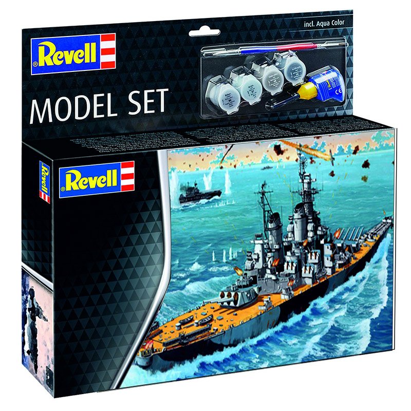 REVELL MODEL SET BATTLESHIP USS NEW JERSEY - 1/1250