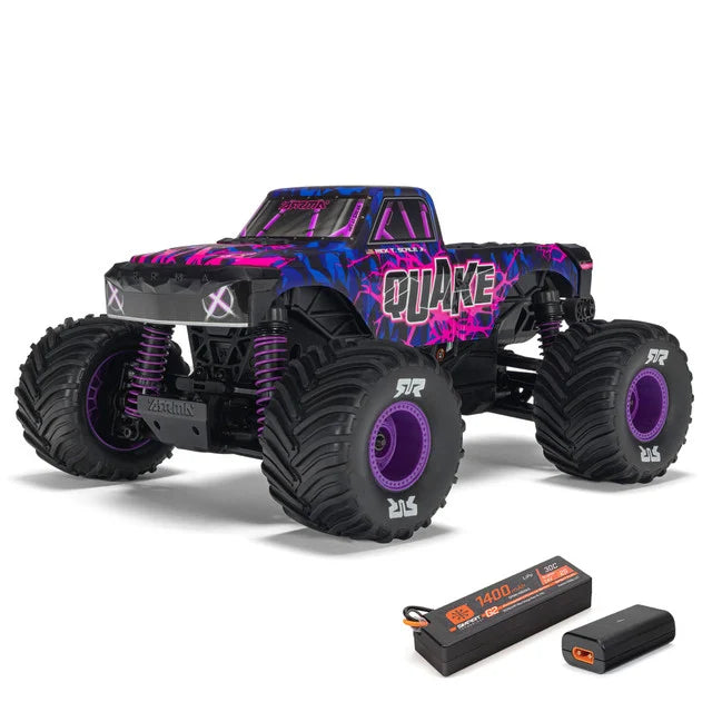 Arrma Quake Grom 4X4 1/16 Monster Truck RTR Red - Purple - Green