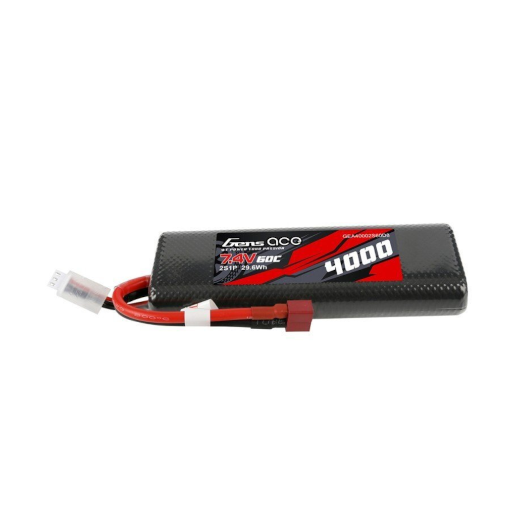Gens Ace 2S 4000mAh 7.4V 60C Oval Hardcase/Hardwired LiPo Battery (Dea