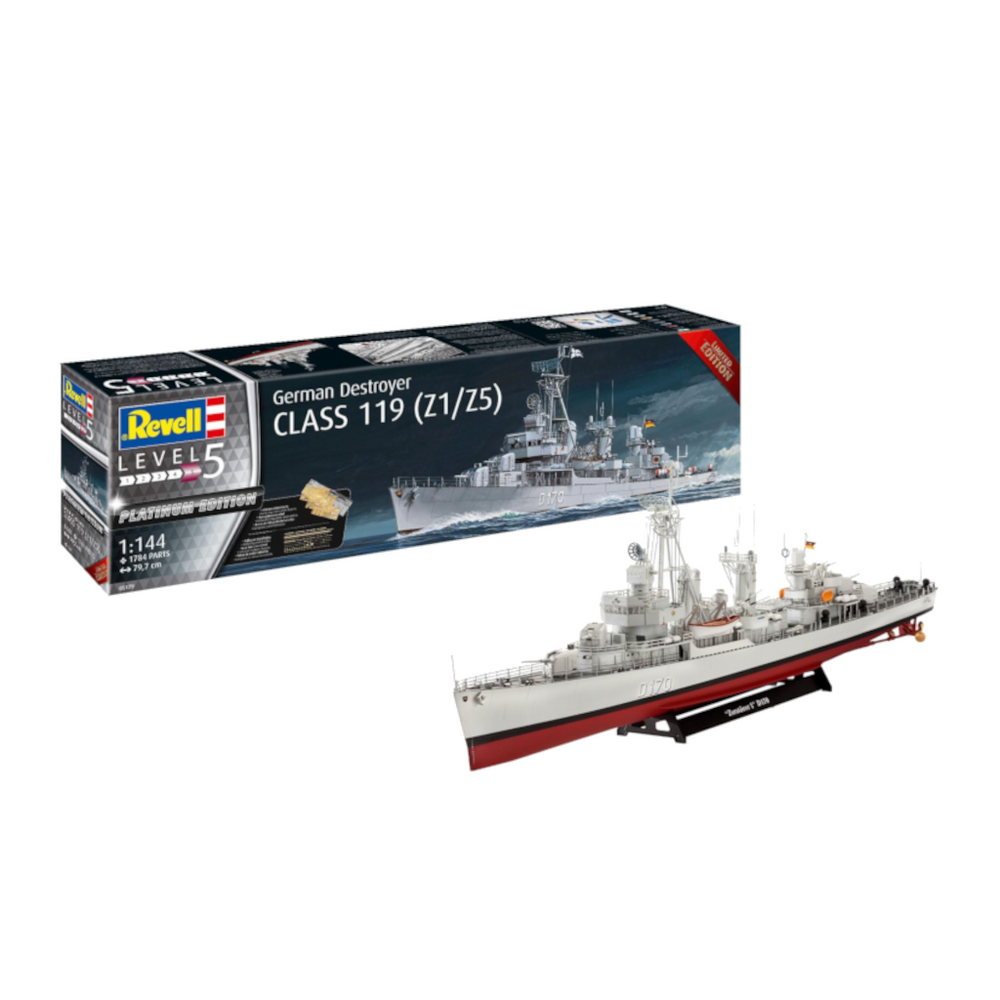 Revell 05179 1/144 Scale Class 119 Destroyer Z1/Z5 German Destroyer ...