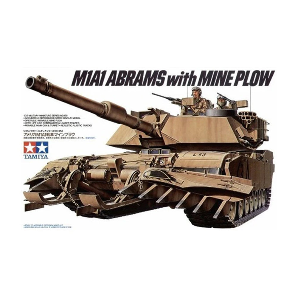 Tamiya 1/35 Us M1A1 Abrams With Mine Plow 35158