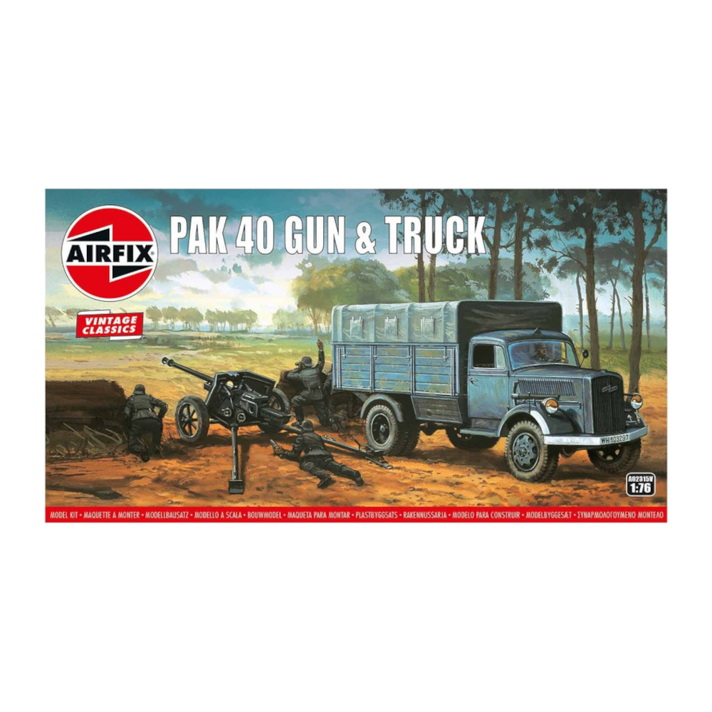 Airfix Vintage Classic A02315V 1/76 Scale Pak 40 Anti Tank Cannon & Op