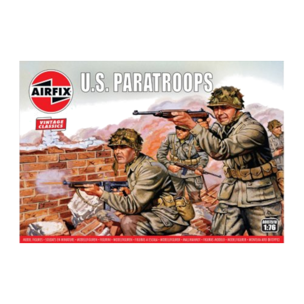 Airfix 1/72 Wwii Us Paratroops Plastic Model Kit 00751V
